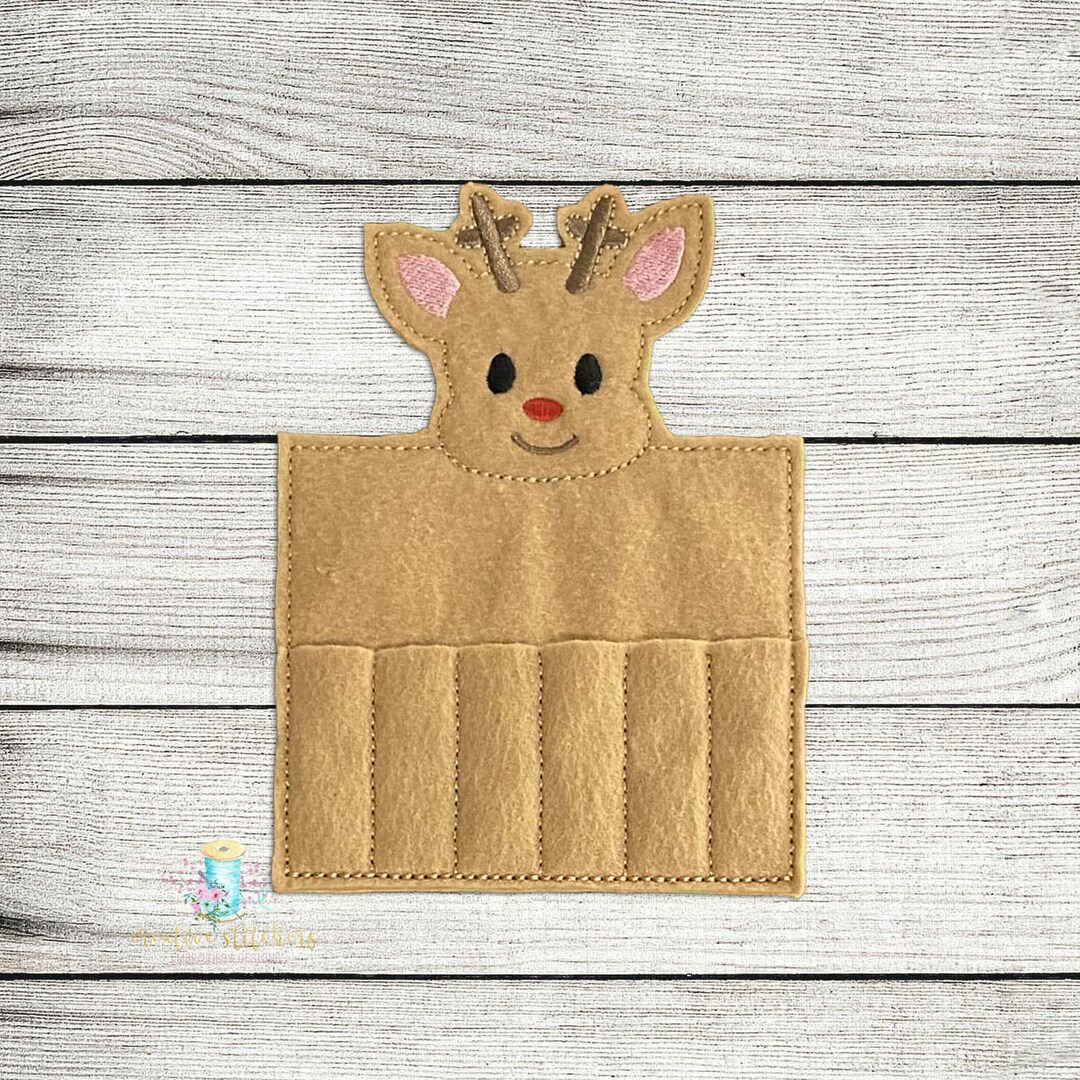Cody Deer Crayon Holder Digital Embroidery Feltie Design File Patch ...