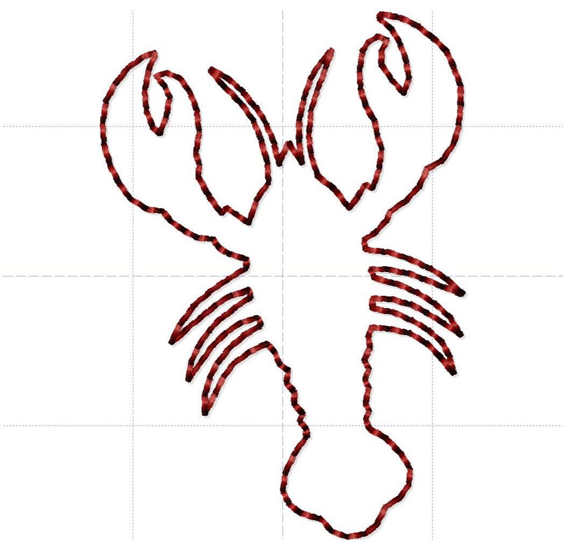 Simple Crawfish Outline Digital Embroidery Feltie Design File Patch ...