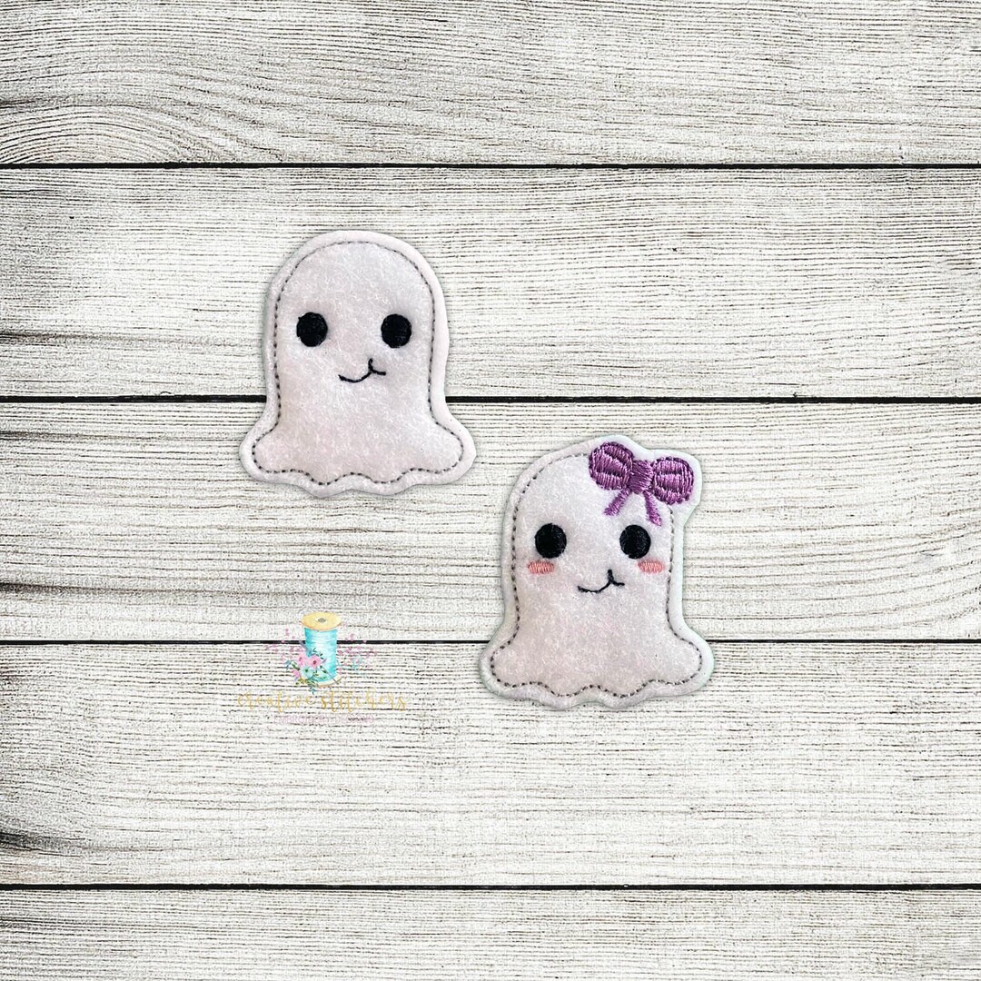 Girly Ghost Digital Embroidery Feltie Design File Patch | ITH Projects ...