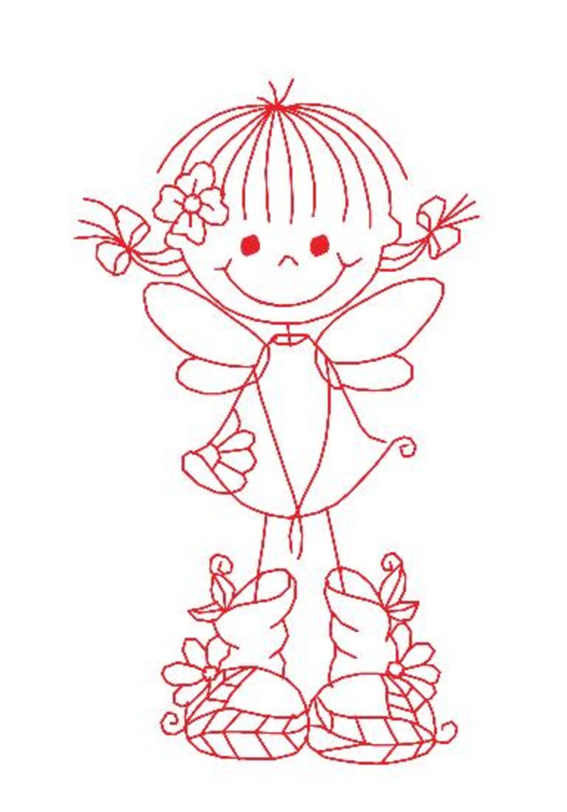 Fairy Girl Smiley Digital Embroidery Feltie Design File | ITH Project ...