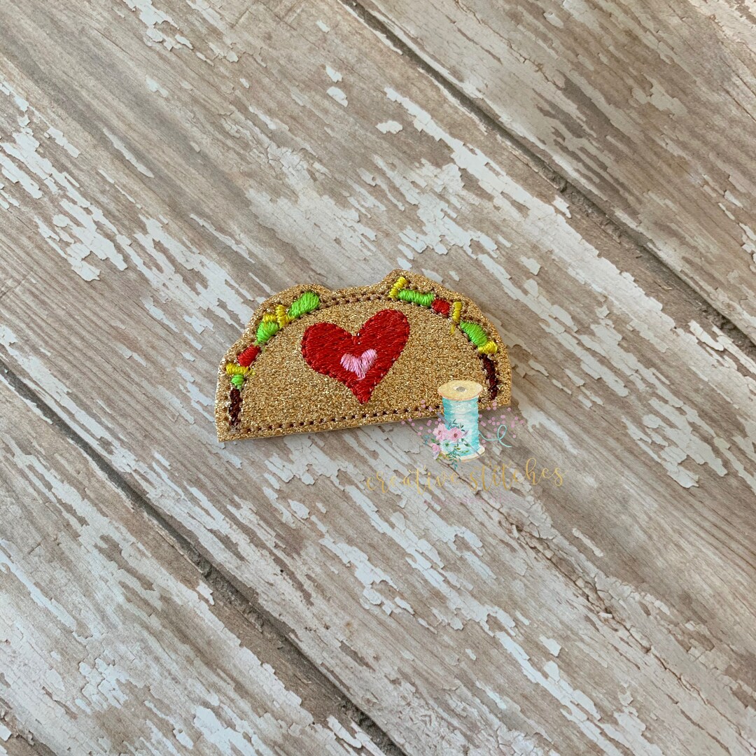 Taco Love Patch Feltie Digital Embroidery Design File Patch - Etsy