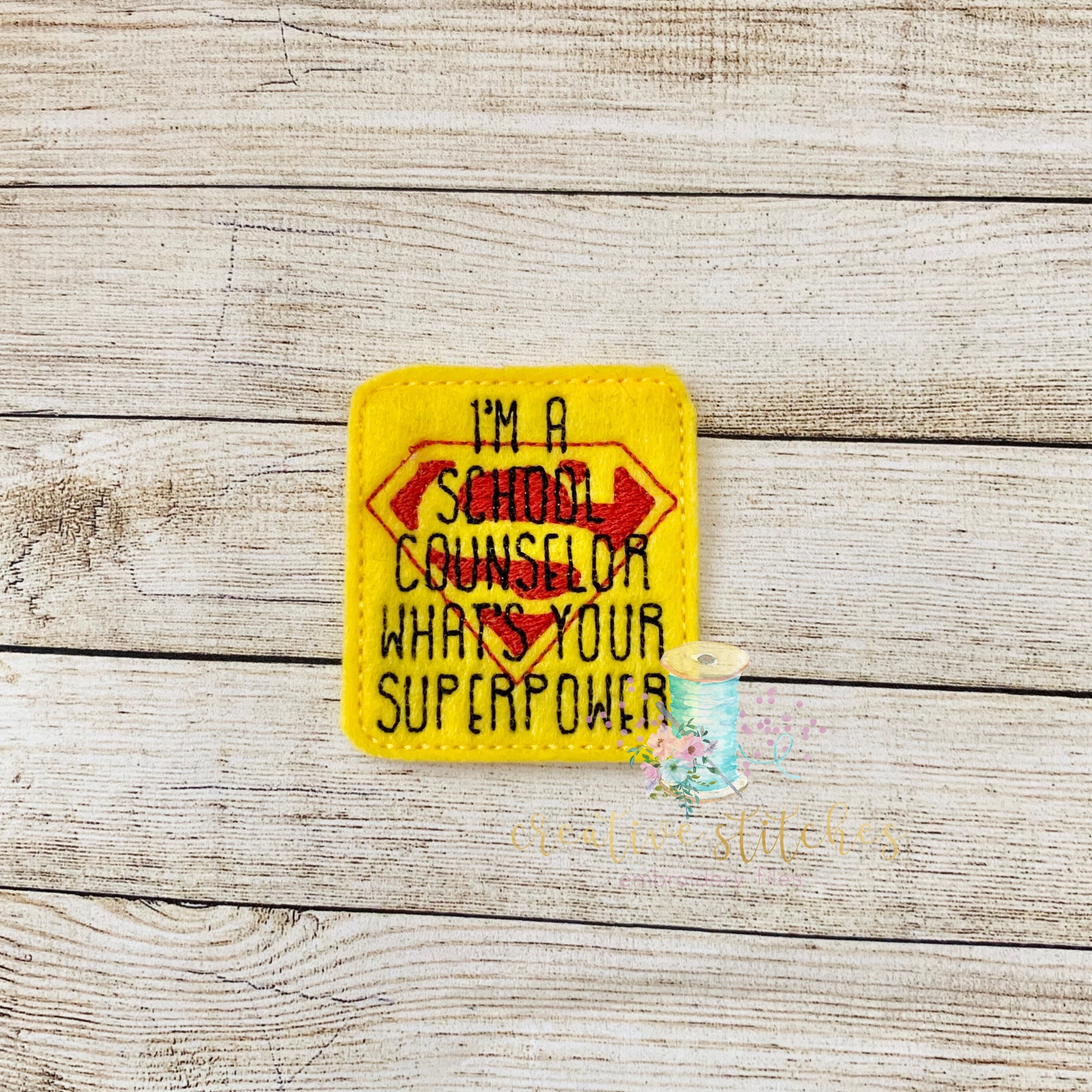 School Counselor Superhero Patch DIGITAL Embroidery Design File - Etsy