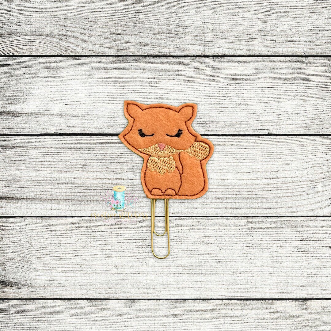 Beauty Fox Paper Clip Feltie Digital Embroidery Design File Patch - Etsy