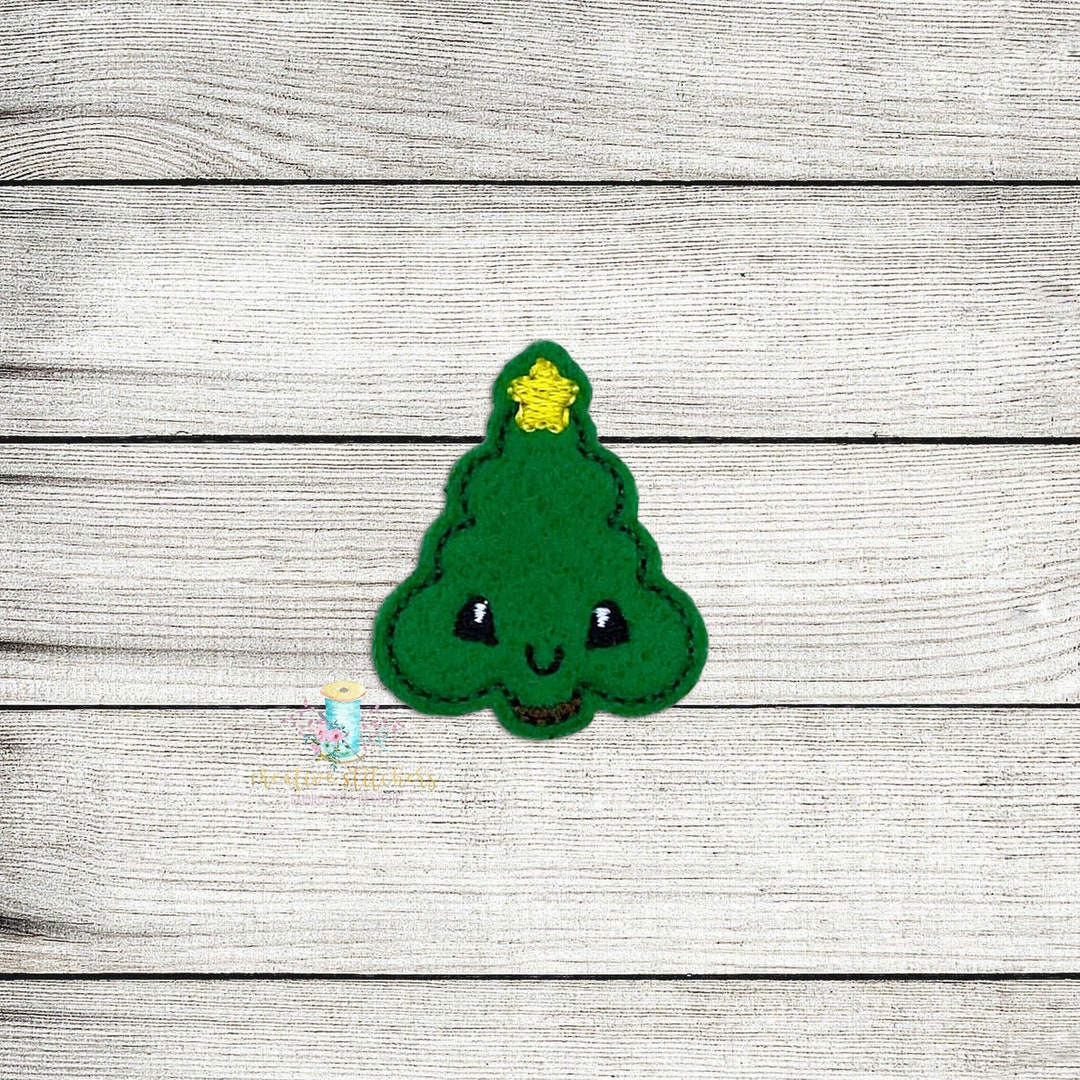 Happy Xmas Tree Digital Embroidery Feltie Design File Patch - Etsy