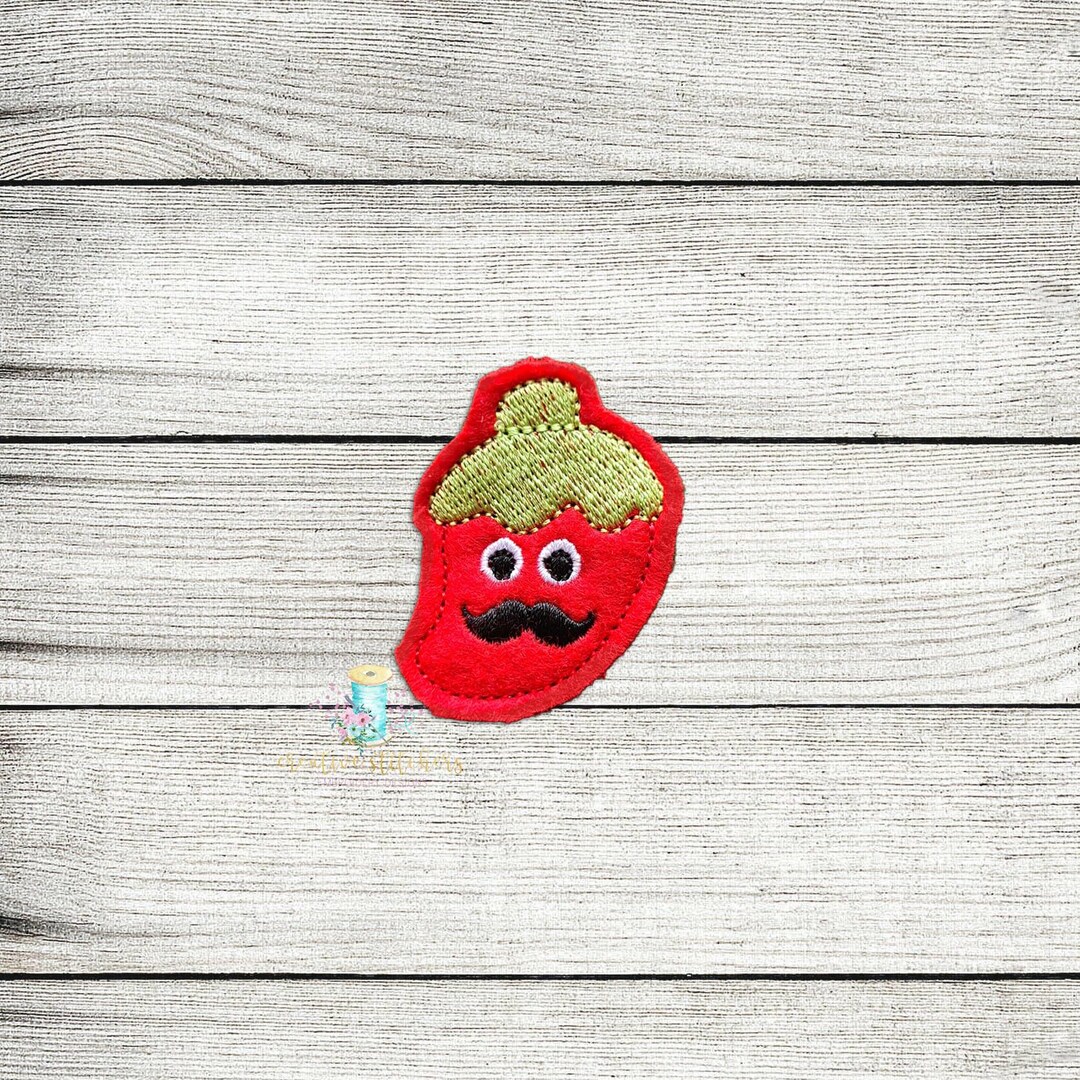 Chilli Pepper Feltie Patch Digital Embroidery Design File | ITH ...