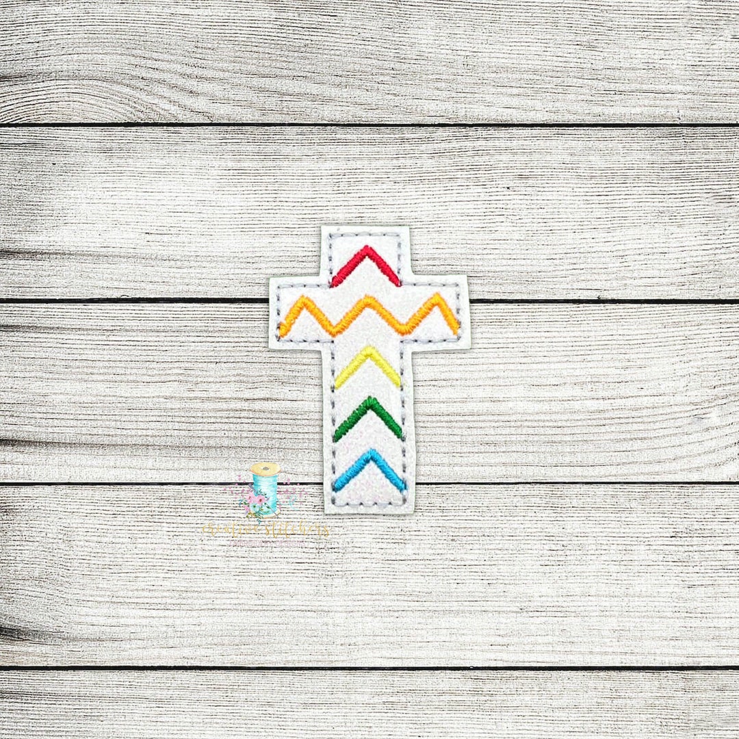 Chevron Cross Digital Embroidery Feltie Design File Patch | ITH Faith ...