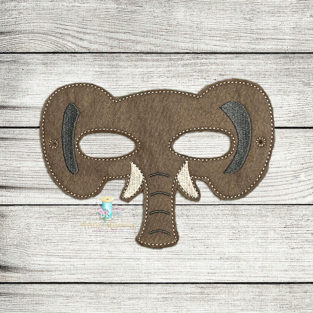 Elephant Mask ITH Digital Embroidery Design File - Etsy