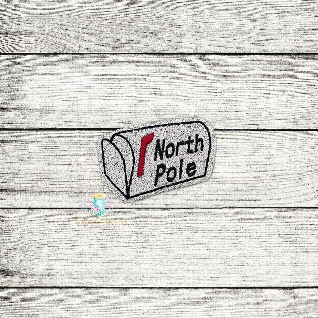 North Pole Mail Box Feltie Patch Digital Embroidery Design File Patch ...