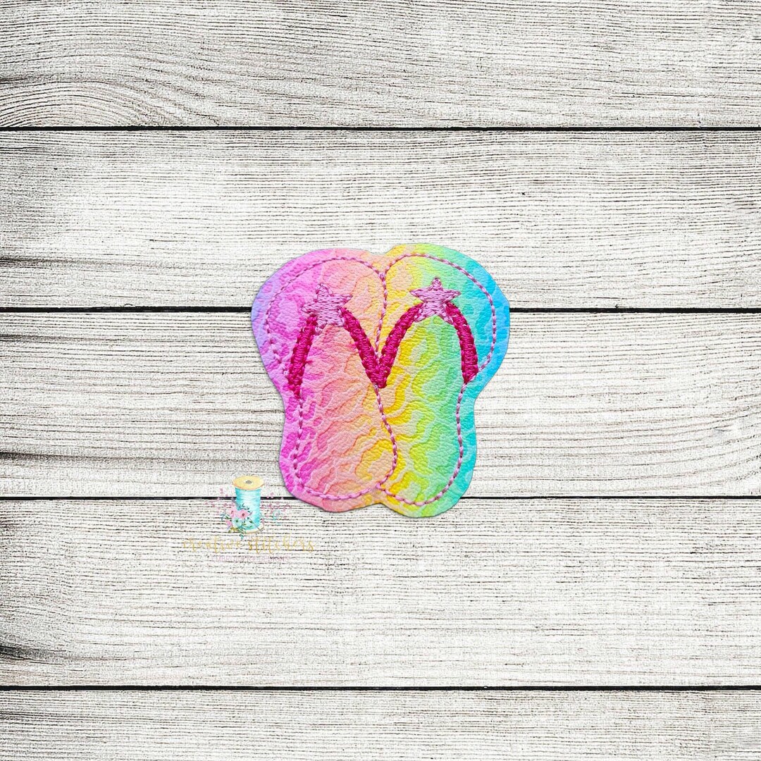 4th of July Flip Flops Feltie Digital Embroidery Design File ...
