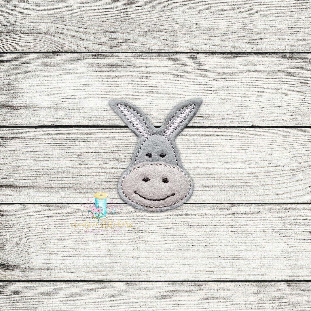 Donkey Face Feltie Patch Digital Embroidery Design File Patch | ITH ...