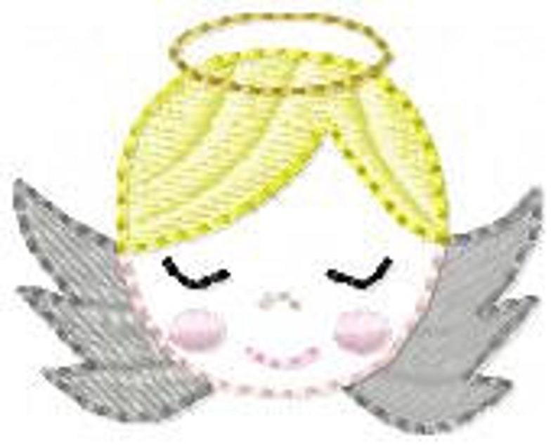 Sweet Angel Face Digital Embroidery Feltie Design File Patch - Etsy