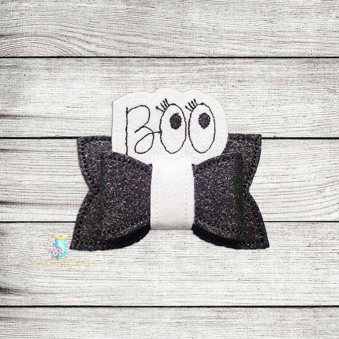 Boo 3D Bow Loop Feltie Digital Design File ITH Halloween Bow Design ...
