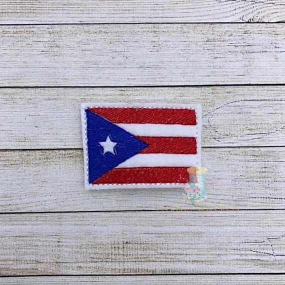 Pr Flag Feltie Digital Embroidery Design File Patch | Etsy