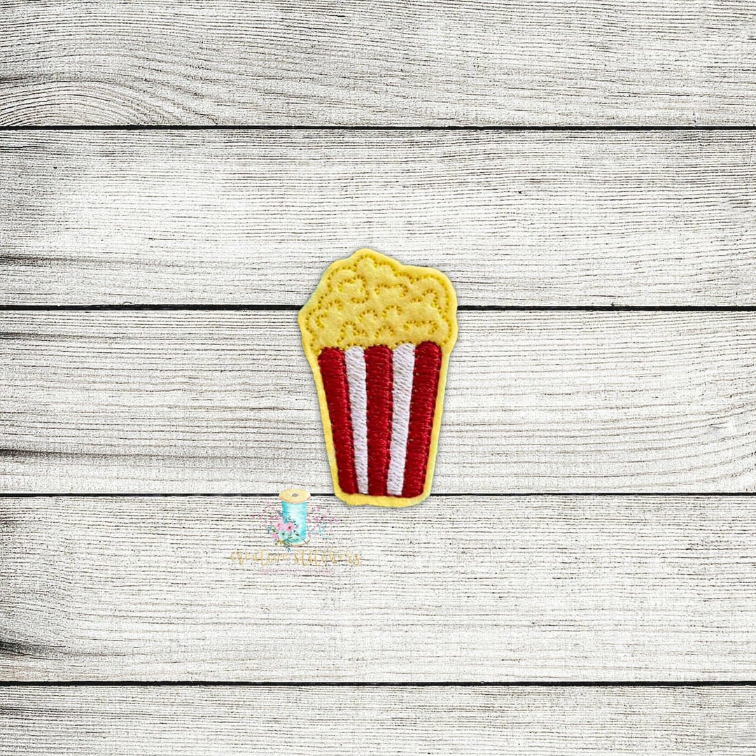 Popcorn Digital Embroidery Feltie Design File Patch | Movie Feltie ...