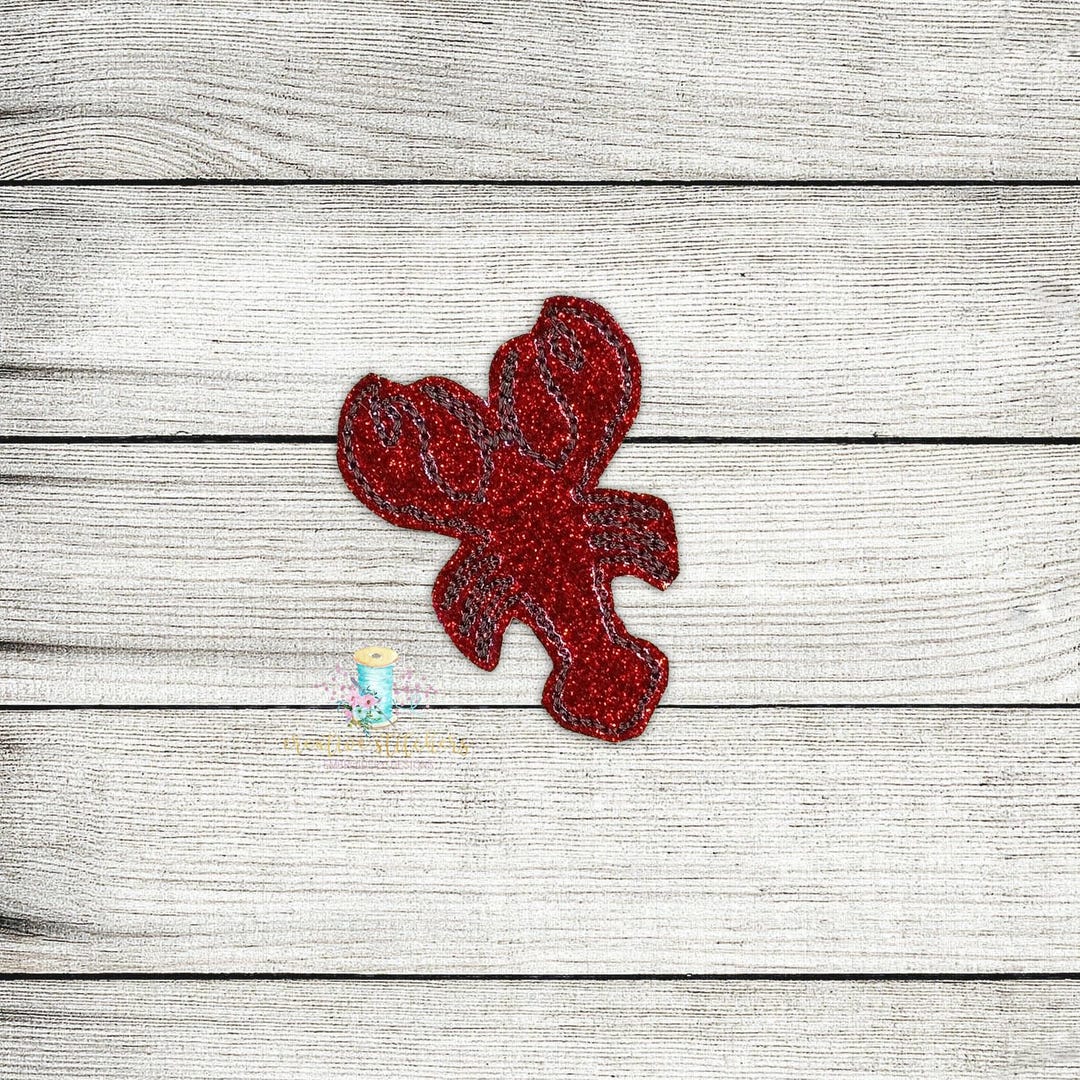 Simple Crawfish Outline Digital Embroidery Feltie Design File Patch ...