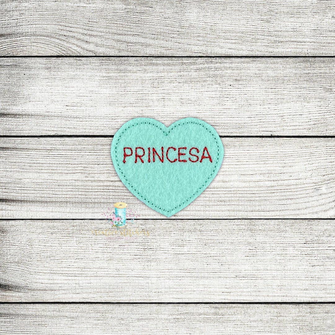 Princesa Corazon Digital Embroidery Design File | ITH Valentines Day ...