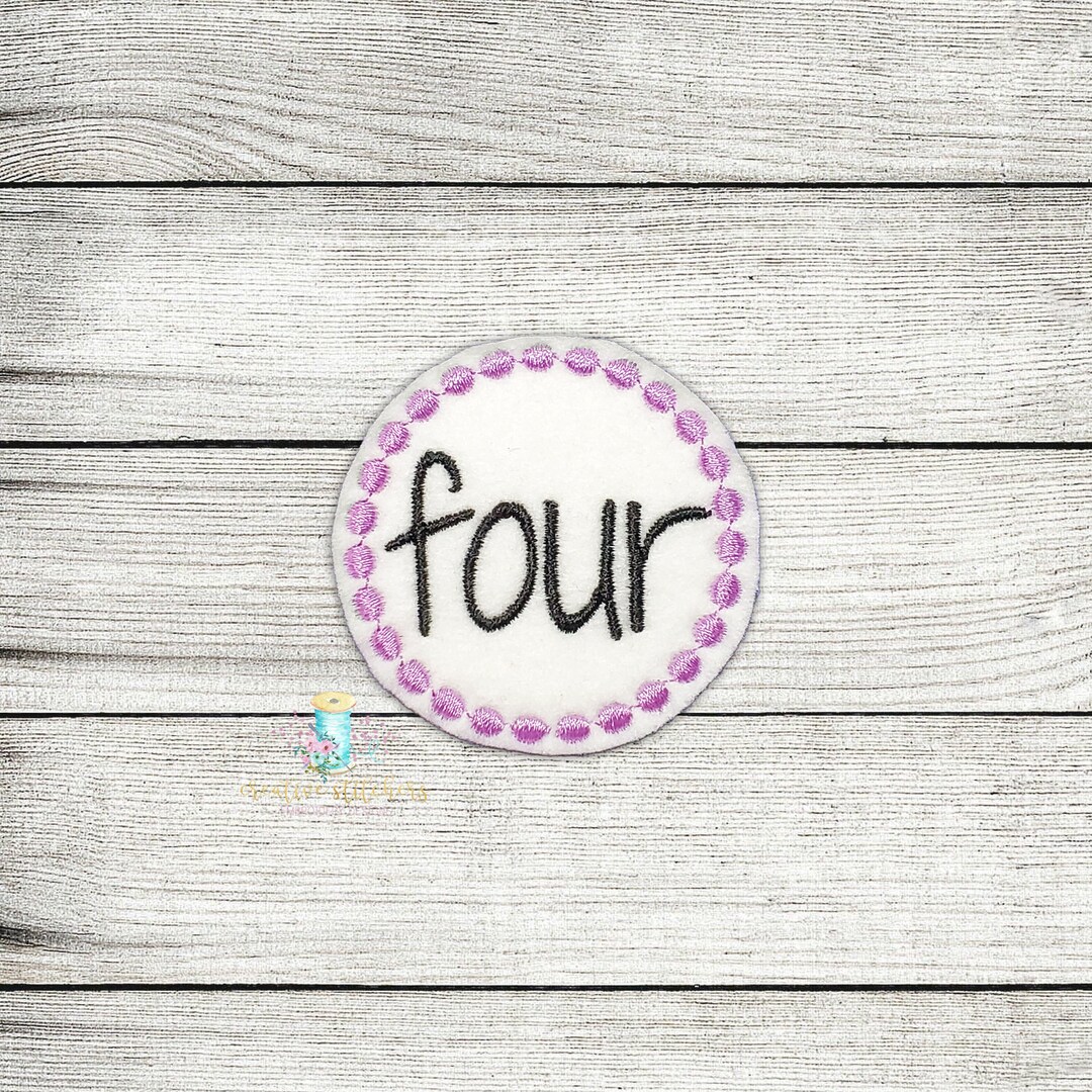 Number Four Feltie Digital Embroidery Design File Patch - Etsy