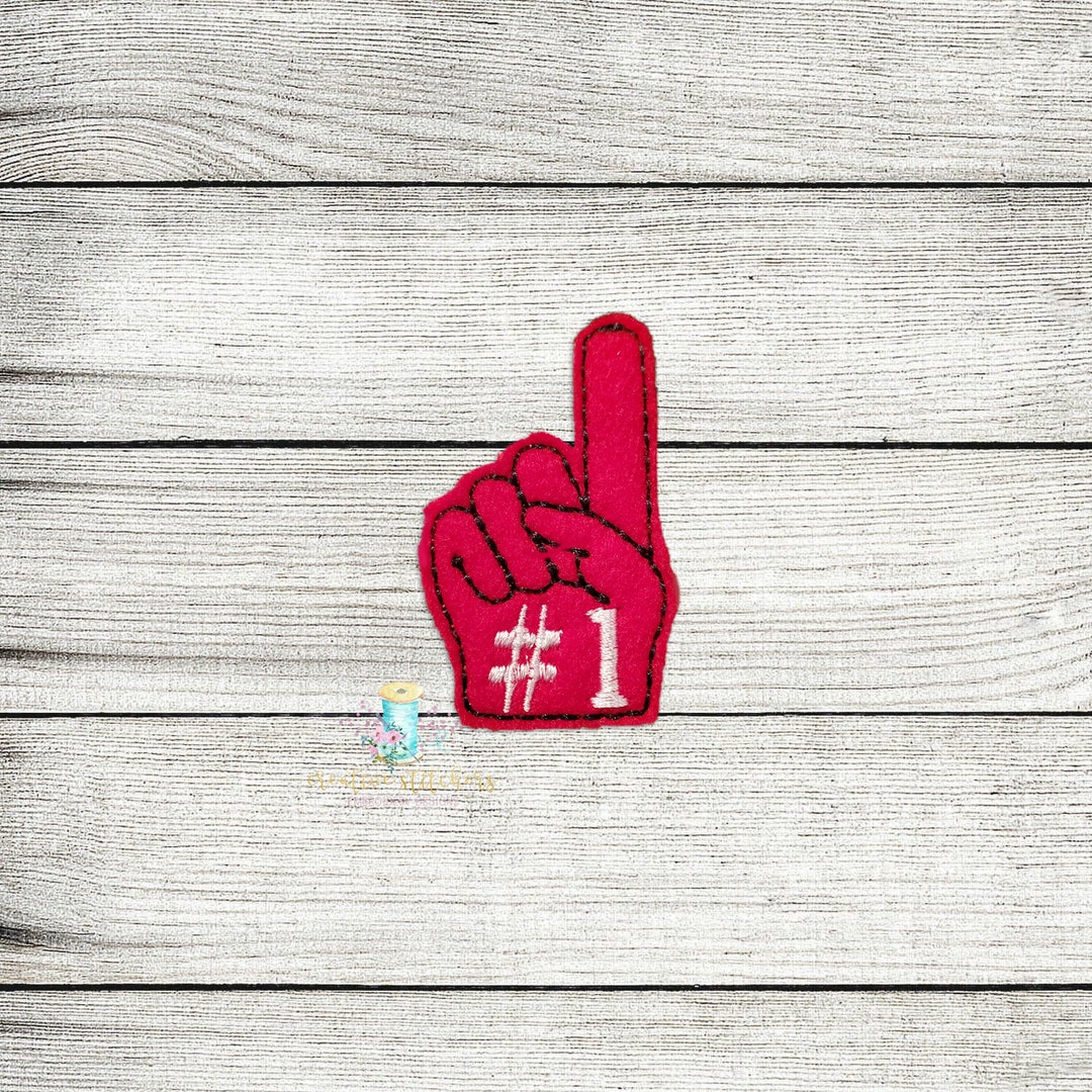 Number 1 Finger Topper Feltie Digital Embroidery Design File Patch ...