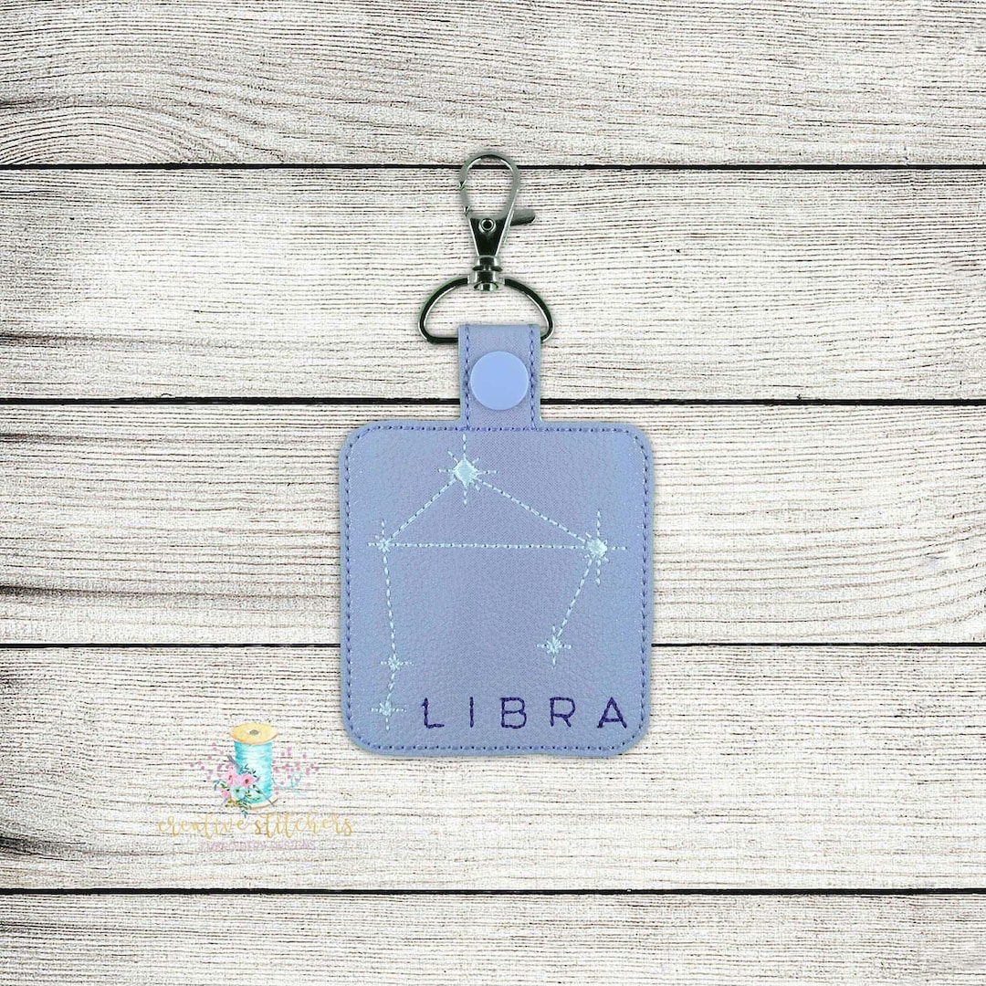 Libra Constellation Key Fob Digital Embroidery Design File | ITH ...