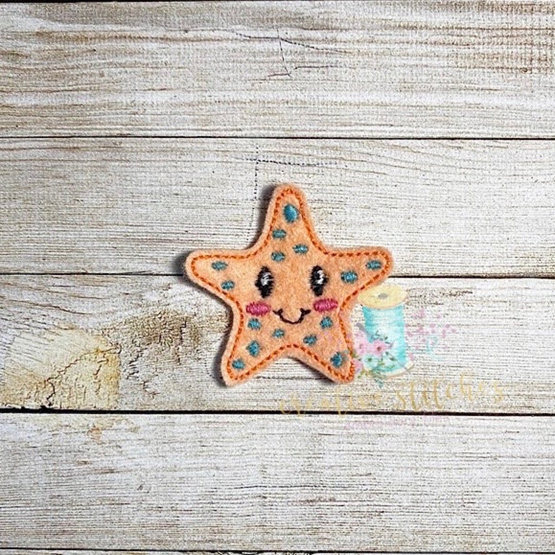 Happy Starfish Patch Feltie Digital Embroidery Design File Patch - Etsy
