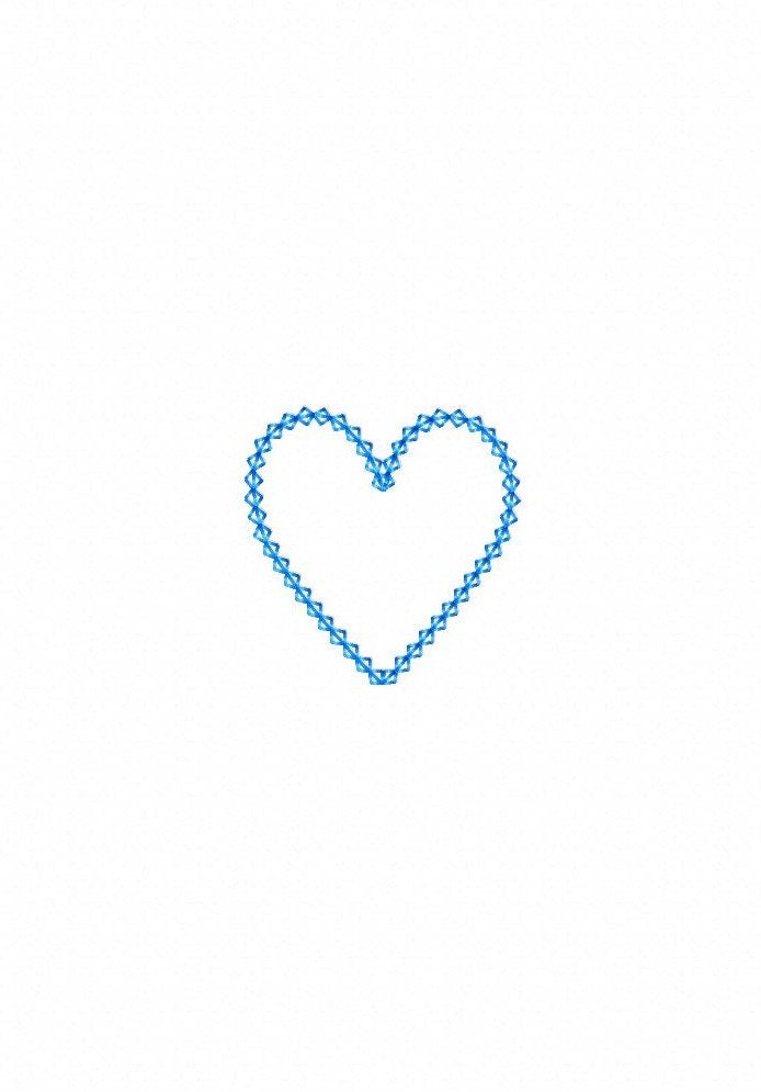 Heart Outline / Heart / Blank Heart Digital Embroidery Design File ...