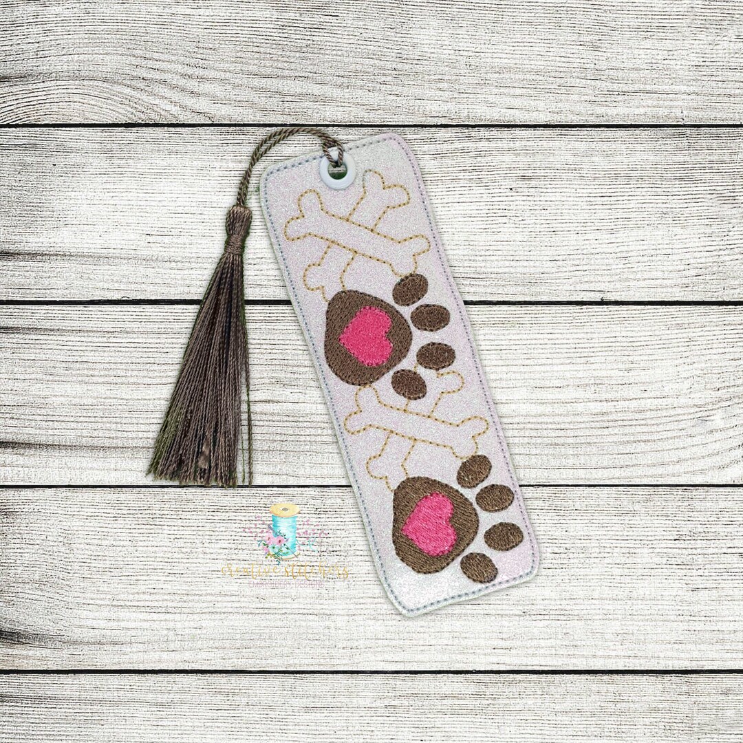 XO Puppy Paws Bookmark Digital Embroidery Feltie Design File | ITH ...