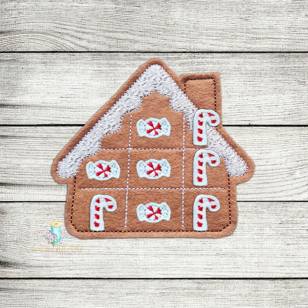 Gingerbread House Tic Tac Toe Game DIGITAL Embroidery Design File | ITH ...