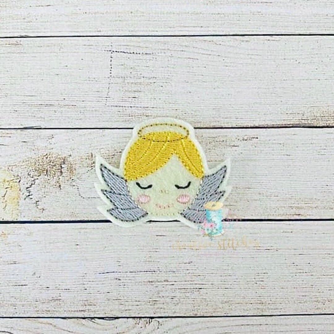 Sweet Angel Face Digital Embroidery Feltie Design File Patch - Etsy