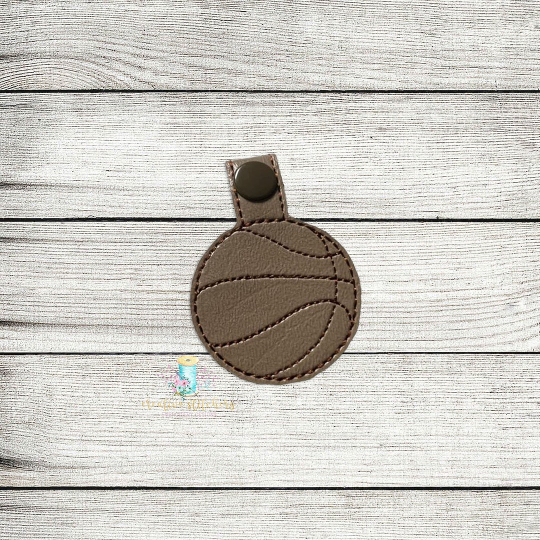 Basketball Snap Tab | Key Fob Digital Embroidery Design File | ITH ...