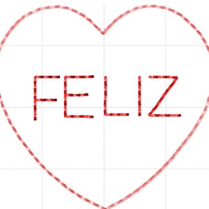 Feliz Corazon Digital Embroidery Design File | ITH Valentines Day ...