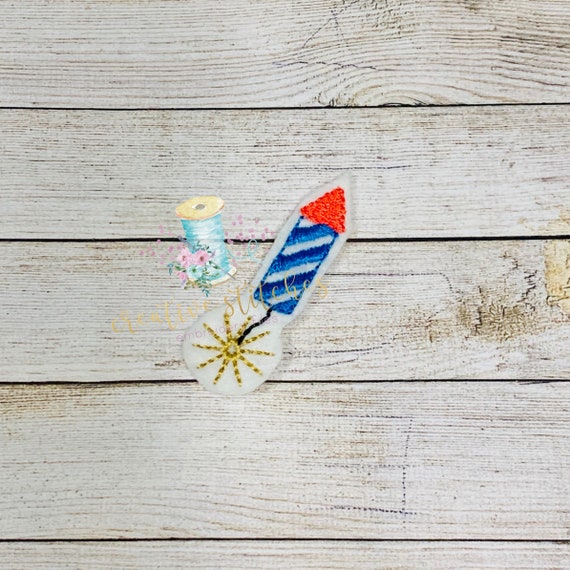 Firework Rocket Patch Feltie Digital Embroidery Design File | Etsy