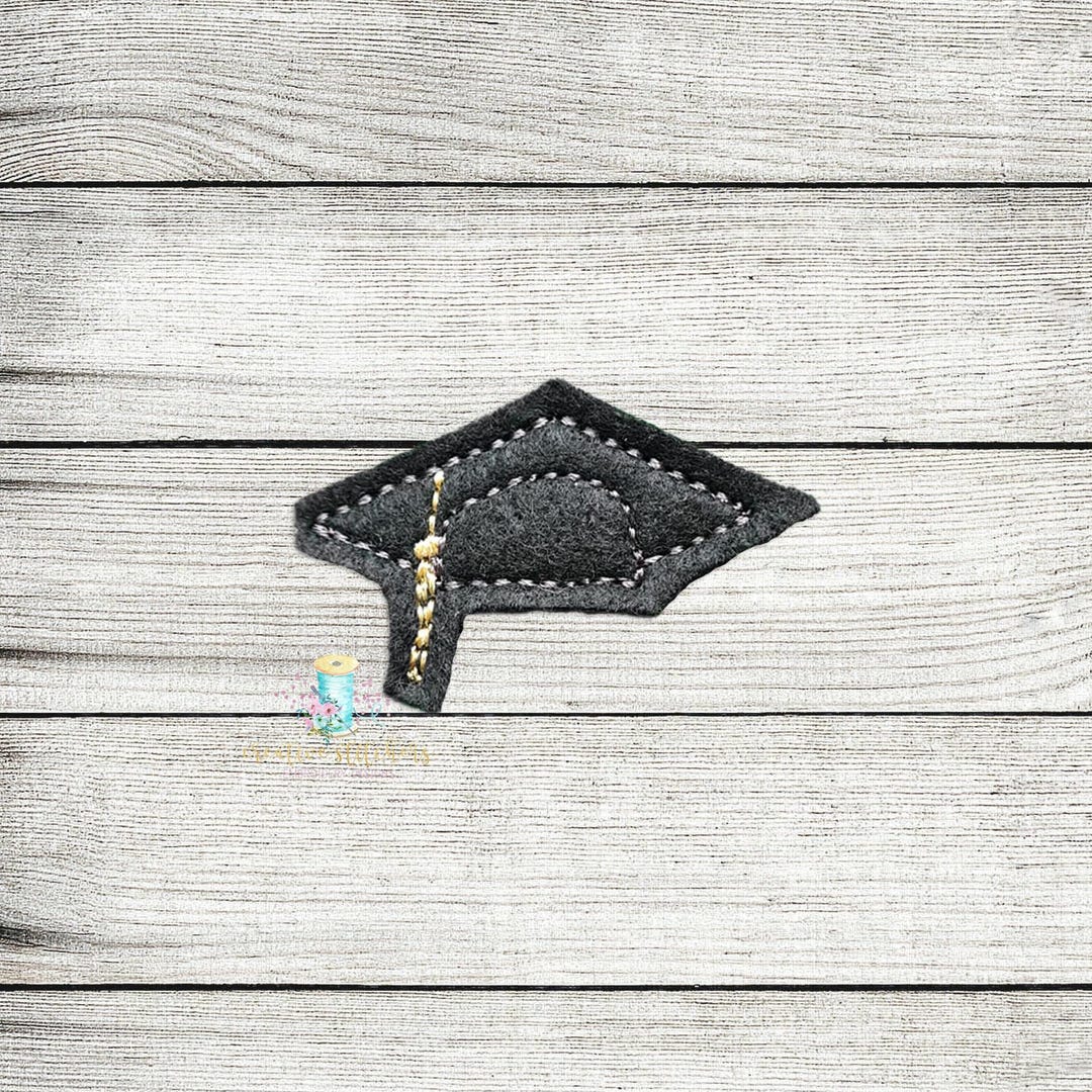 Graduation Cap Feltie Patch Digital Embroidery Design File Patch ...
