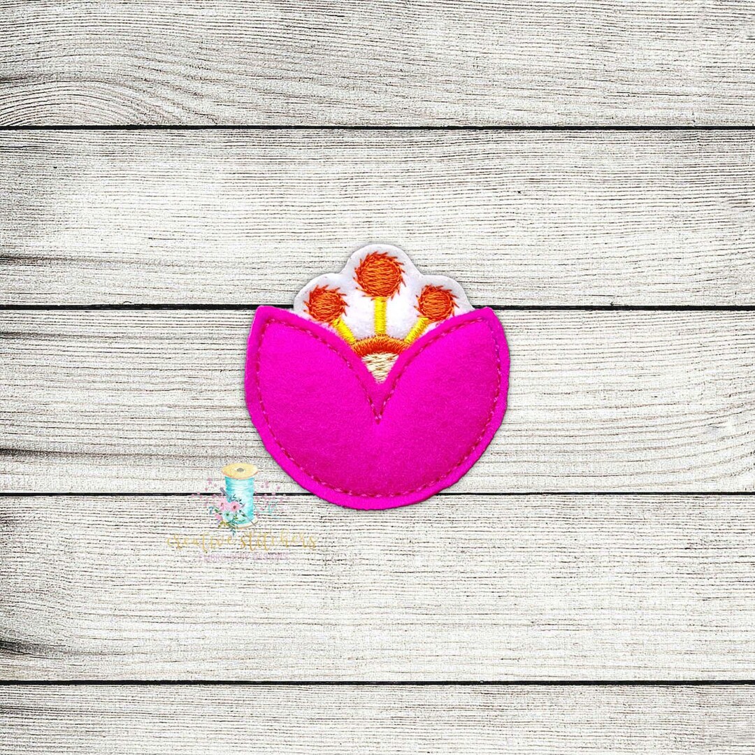 Spring Flower 2 Feltie Patch Digital Embroidery Design File Patch | ITH ...
