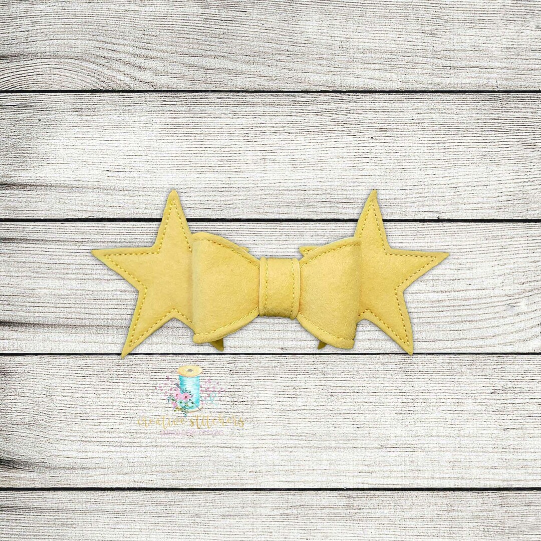 Star 3D Bow Digital Embroidery Design File | 3D Bow Embroidery Design ...