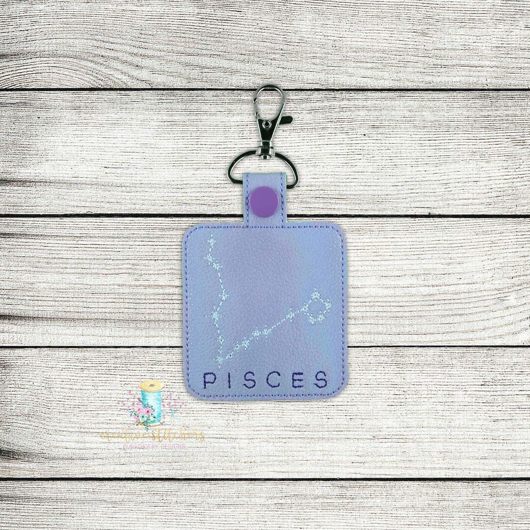 Pisces Constellation Key Fob Digital Embroidery Design File | ITH ...