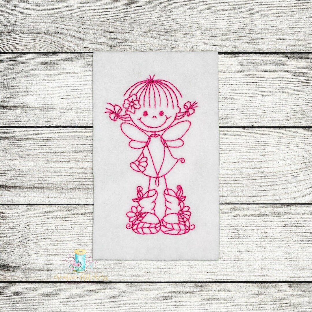 Fairy Girl Smiley Digital Embroidery Feltie Design File | ITH Project ...
