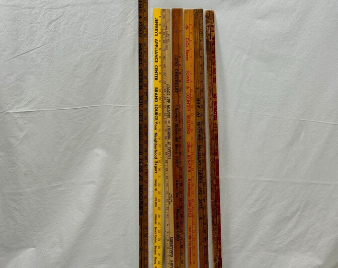 Vintage Lot of 7 Promotional Yardsticks / Mccrory Mcclellan and Green ...
