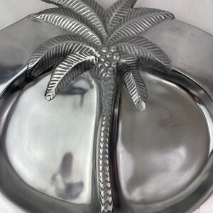 Divided Metal Palm Tree Serving Platter / Appetizer Tray / Hors D ...