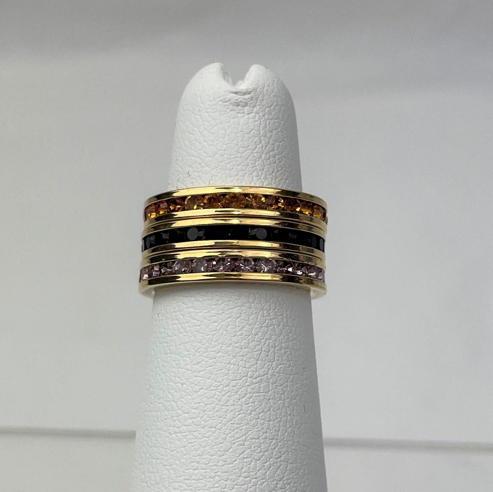 Judith Ripka Set of Three 3 Stackable Rings / Gold Band / - Etsy