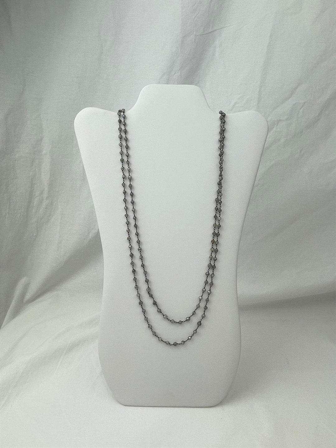 Carol Brodie Rarities 72" Cashmere 110 Carat Labradorite Bead Necklace ...