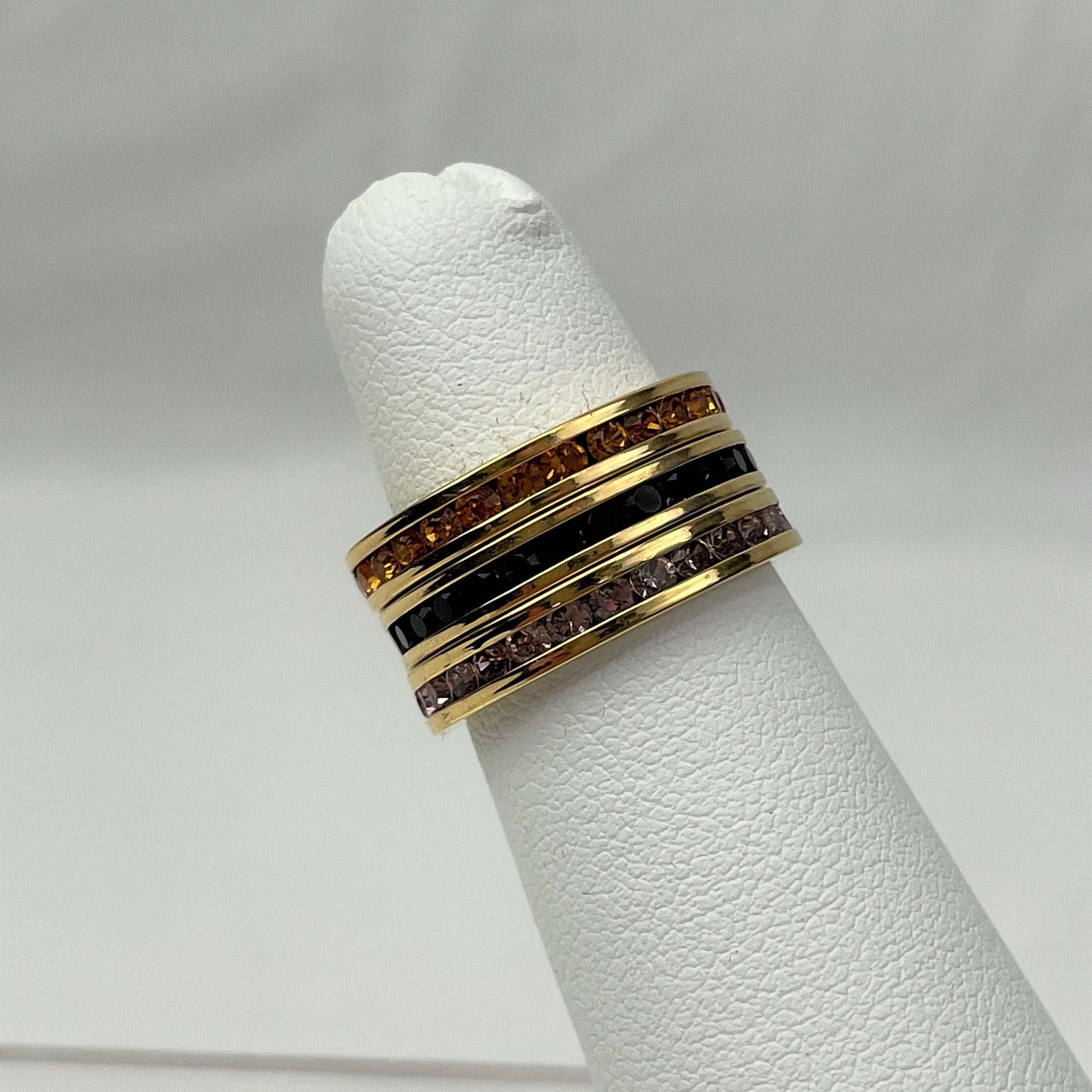 Judith Ripka Set of Three 3 Stackable Rings / Gold Band / - Etsy