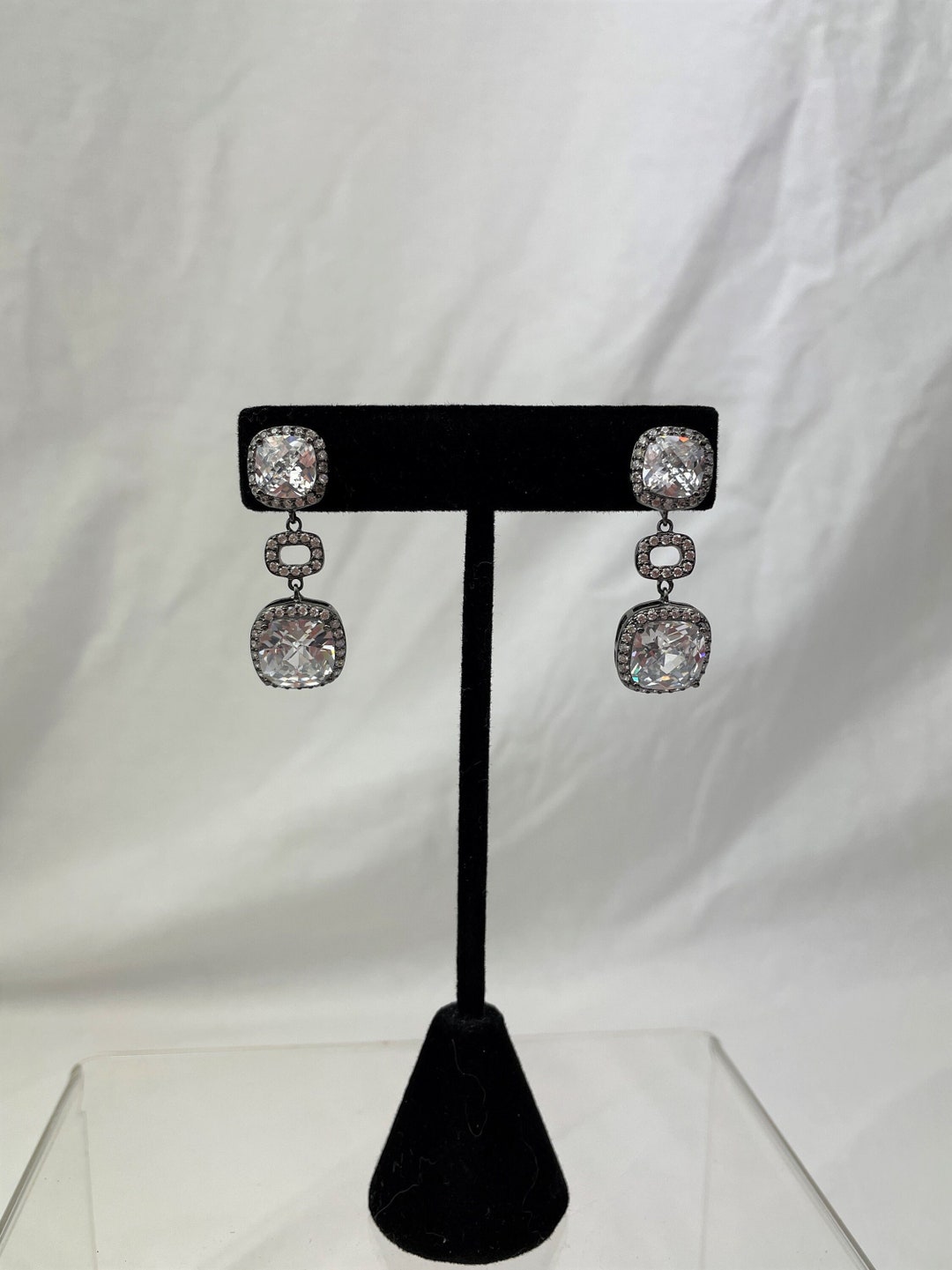 Joan Boyce Crystal Statement Earring / Rhodium-colored Setting - Etsy
