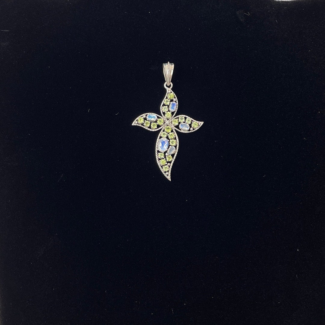 Rare! Nicky Butler Sterling Silver Multi-stone Cross Pendant - Etsy