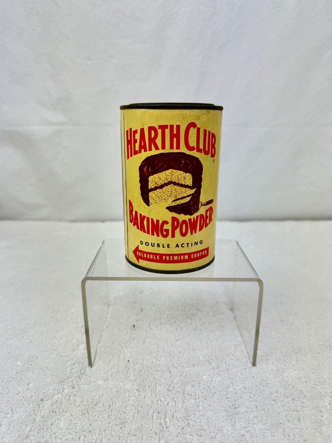 Vintage Hearth Club Baking Powder Tin Can / Unopened / Vintage Kitchen ...