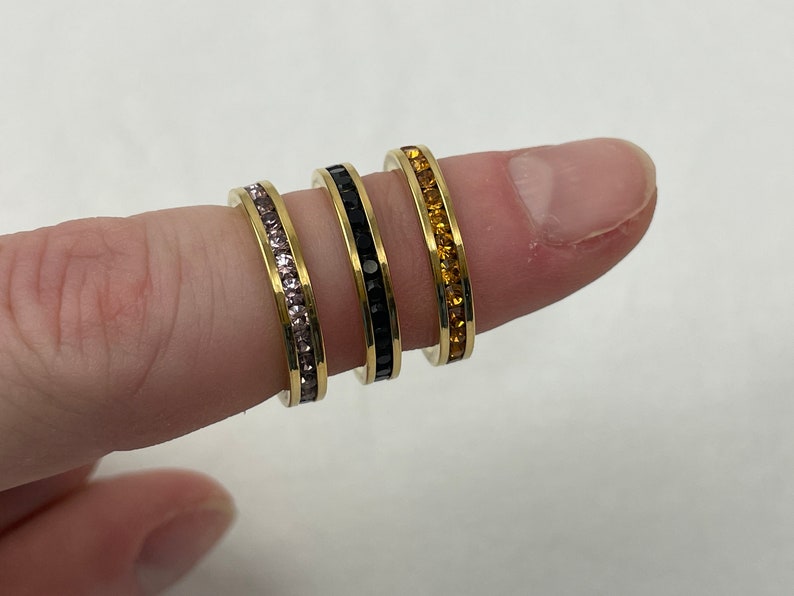 Judith Ripka Set of Three 3 Stackable Rings / Gold Band / - Etsy