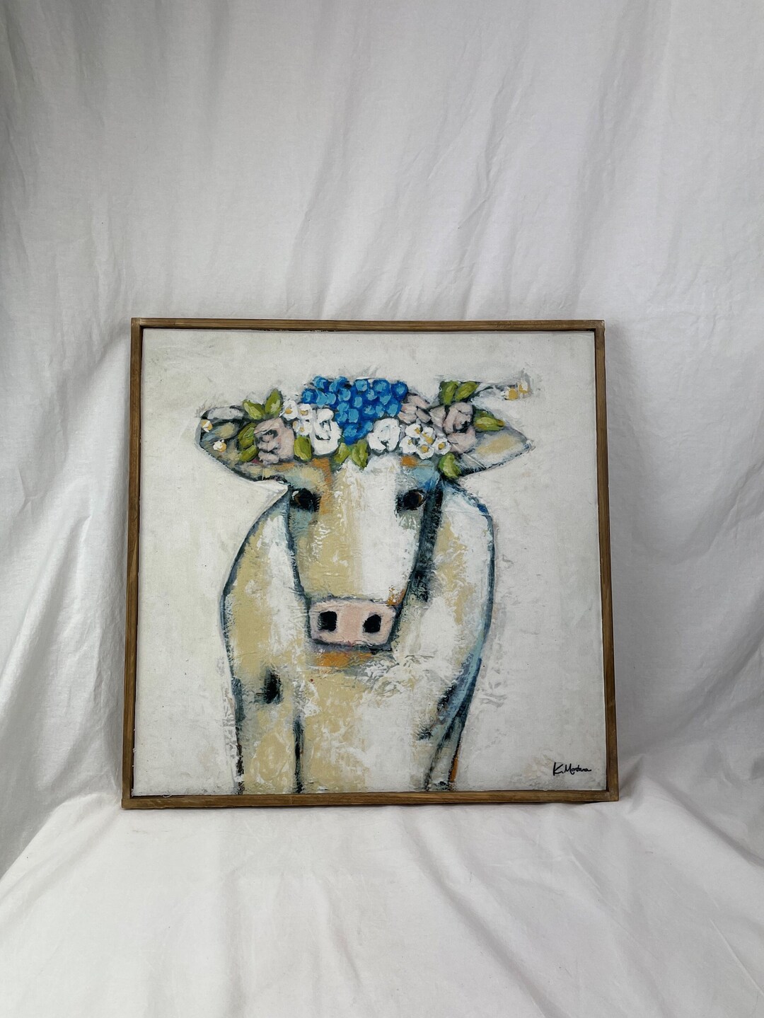 Framed Cow Art Print / French Country Style / Shabby Chic / Creative Co ...