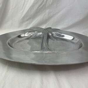 Divided Metal Palm Tree Serving Platter / Appetizer Tray / Hors D ...