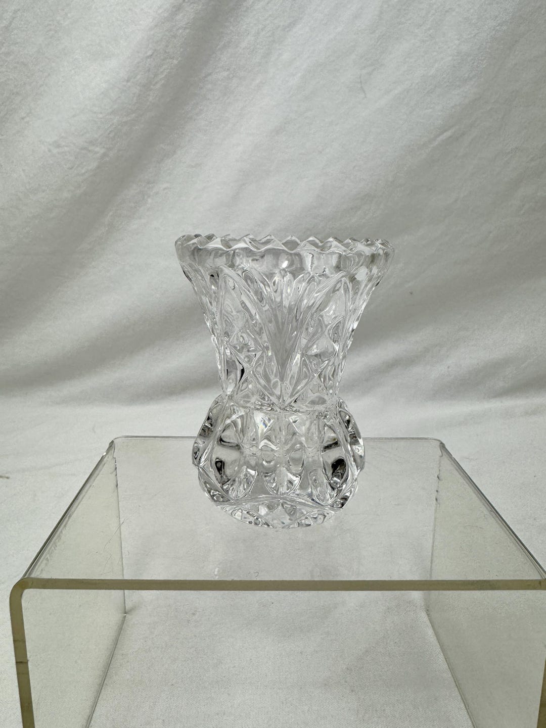 Vintage Cut Crystal Flower Vase / Bud Vase / Rosette Vase / Crystal Vase - Etsy