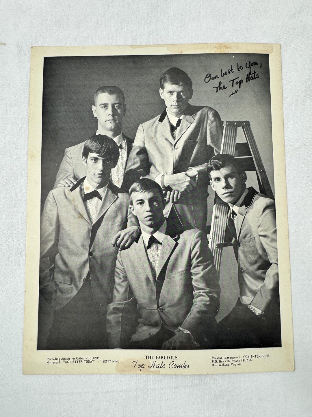 Autographed Photo of the Top Hats Band / 1950s-1960s Music ...