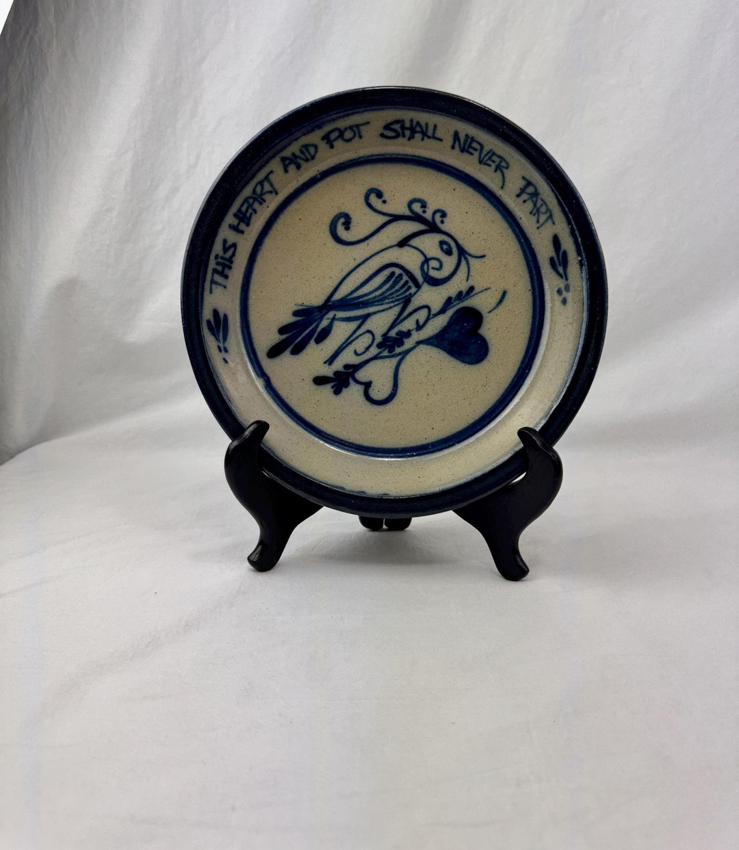 Vintage Rinny Staber Stoneware Plate: Americana Folk Art Decor - Etsy